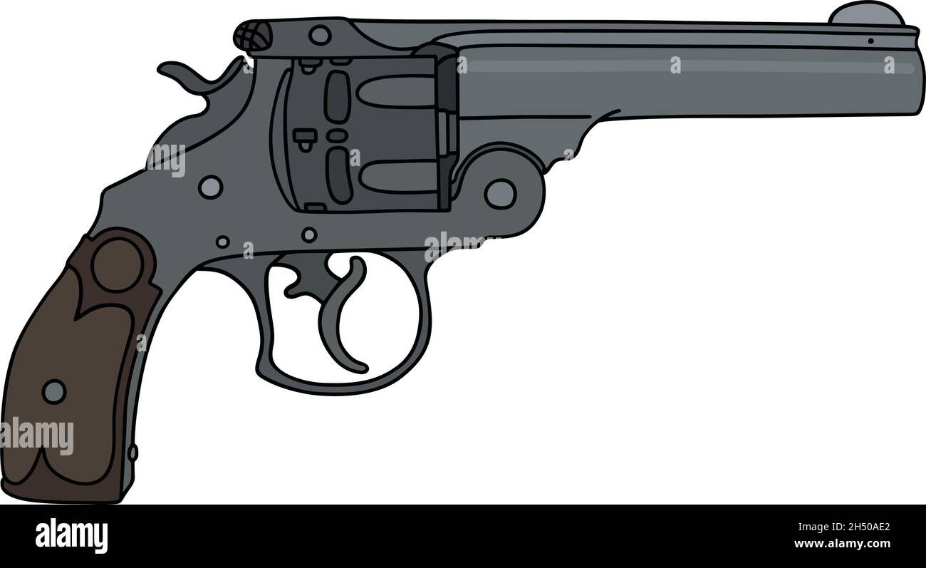 Hand drawing of a classic heavy revolver Stock Vector Image & Art - Alamy