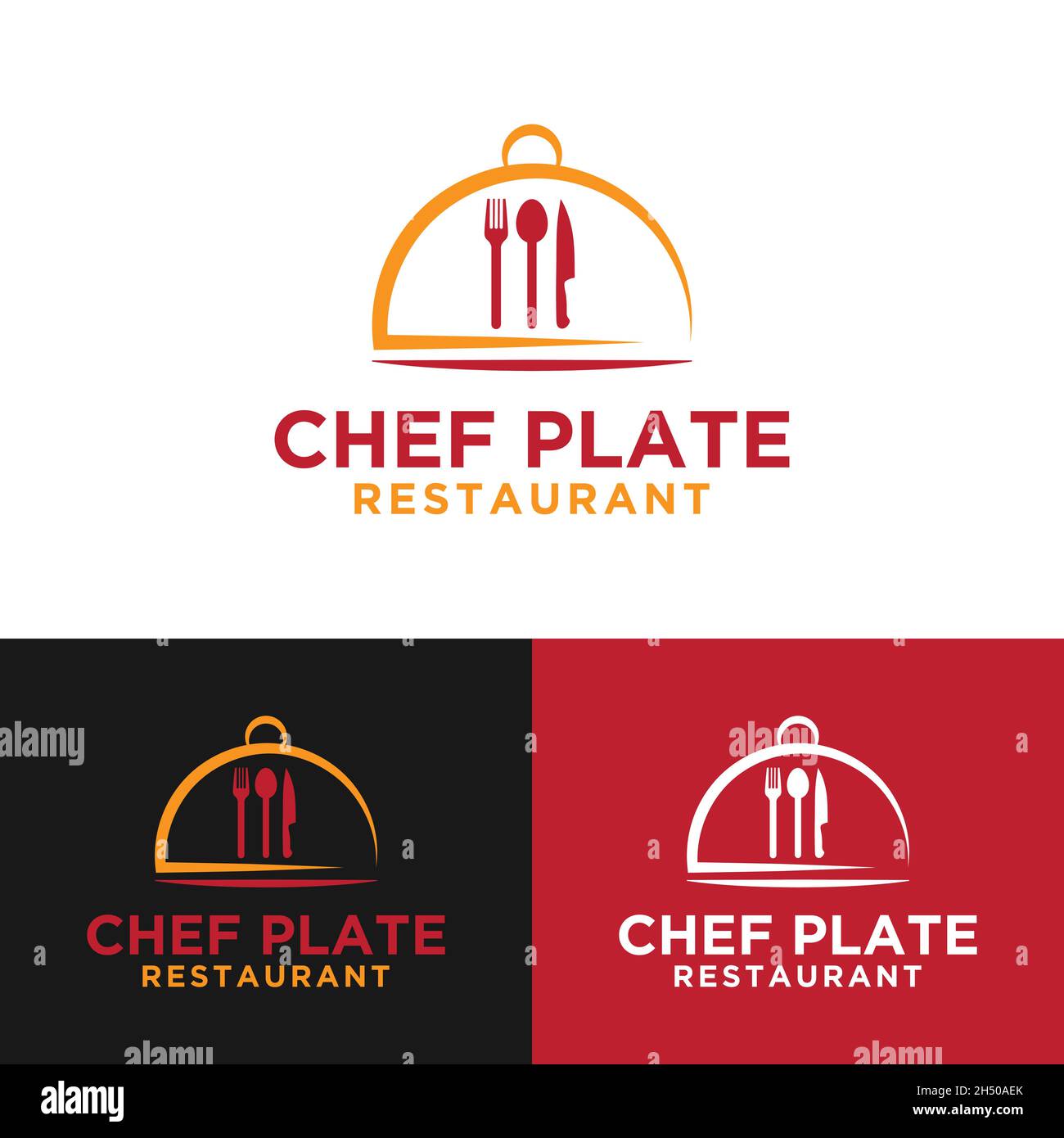 Chef in restaurant cooking serving Stock Vector Images - Alamy