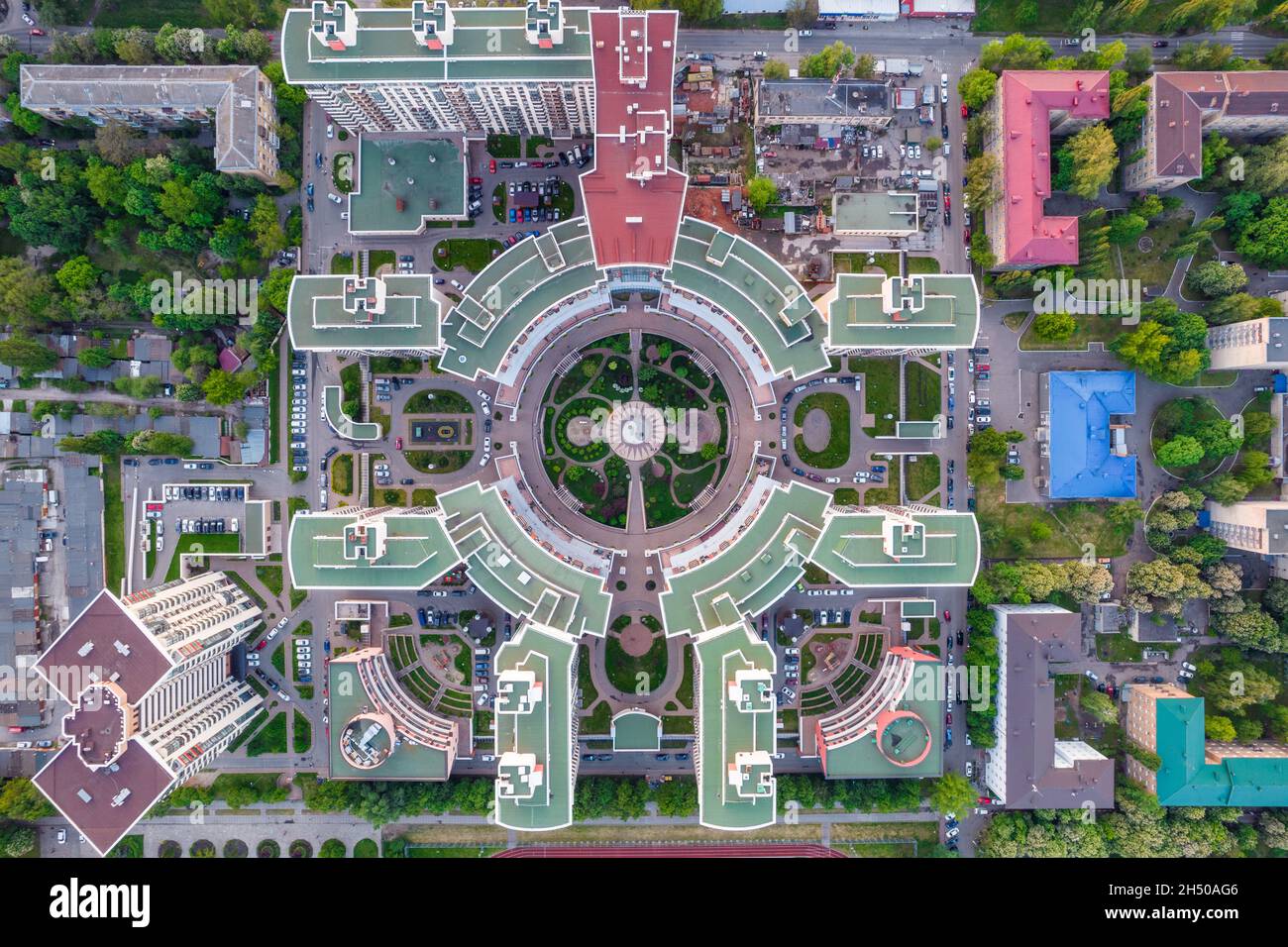 Geometric design of residential buildings Stock Photo - Alamy