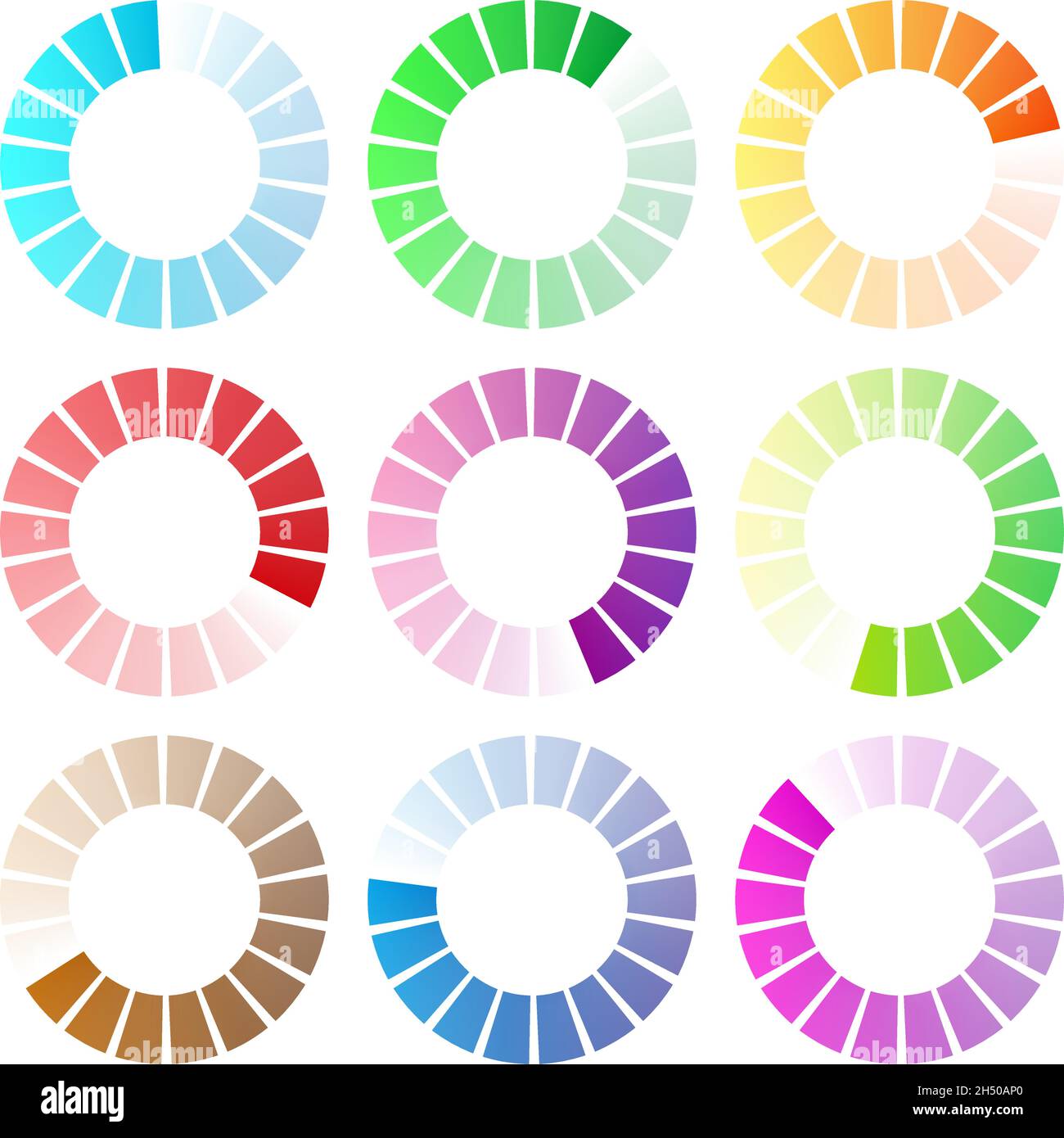 Progress, steps, phases indicator. Preloader, buffer shape. Circle, circular loading icon ...
