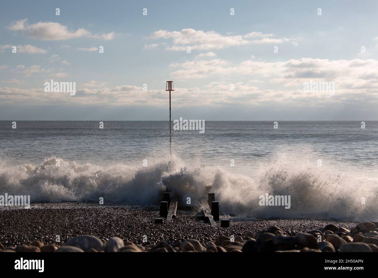 Rough Water On The Beach Stock Photo - Alamy