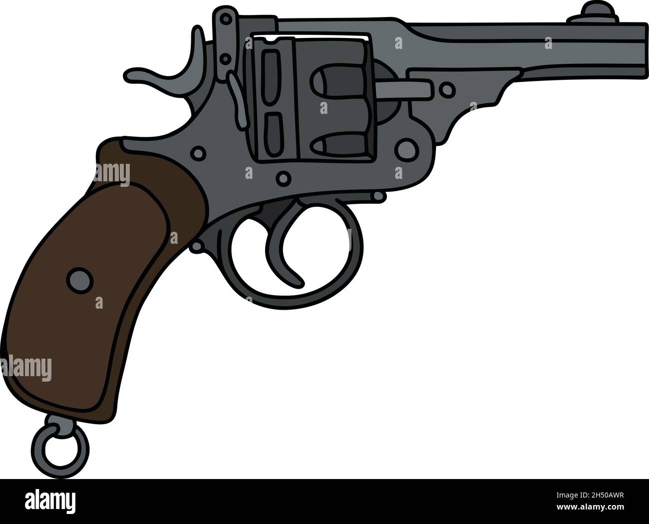 Hand drawing of a classic short revolver Stock Vector Image & Art - Alamy