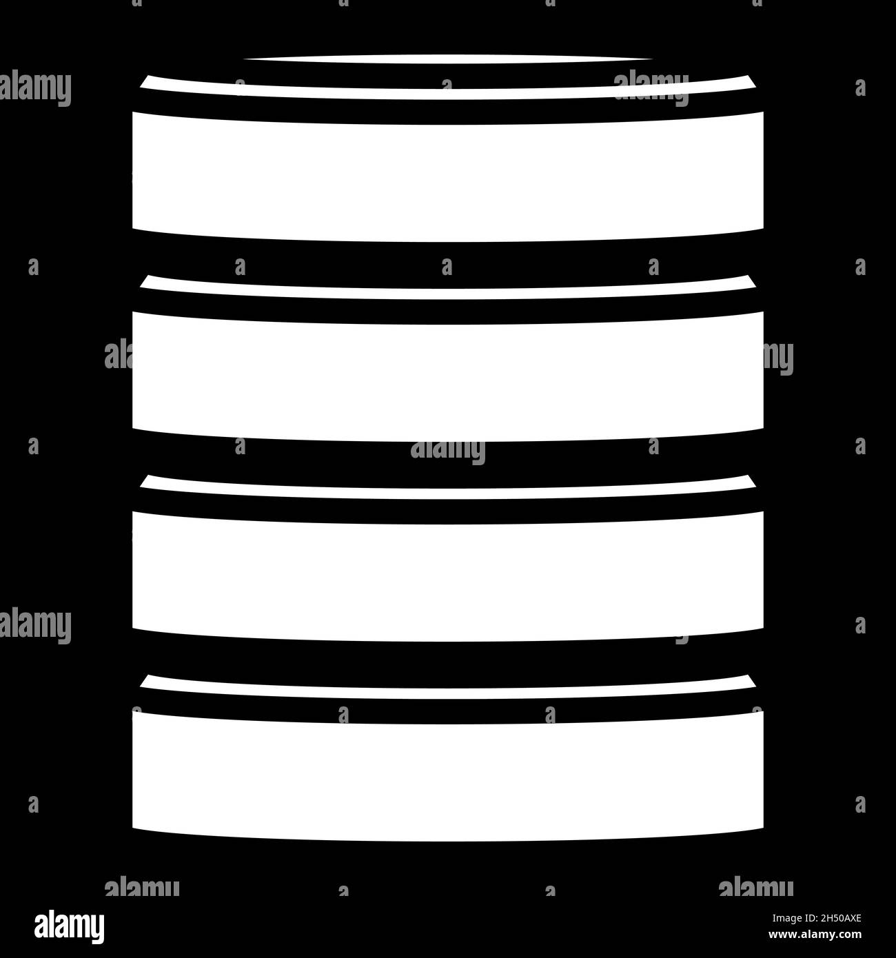 HDD, hard disk drive, mainframe computer stacked cylinder icon. Server ...