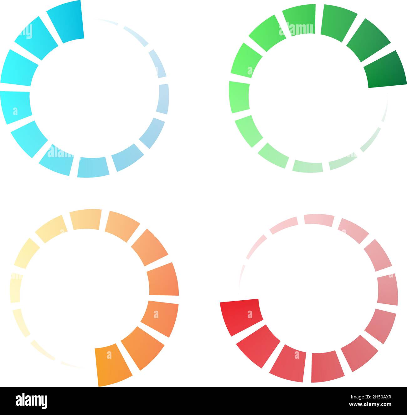 Progress, steps, phases indicator. Preloader, buffer shape. Circle, circular loading icon ...