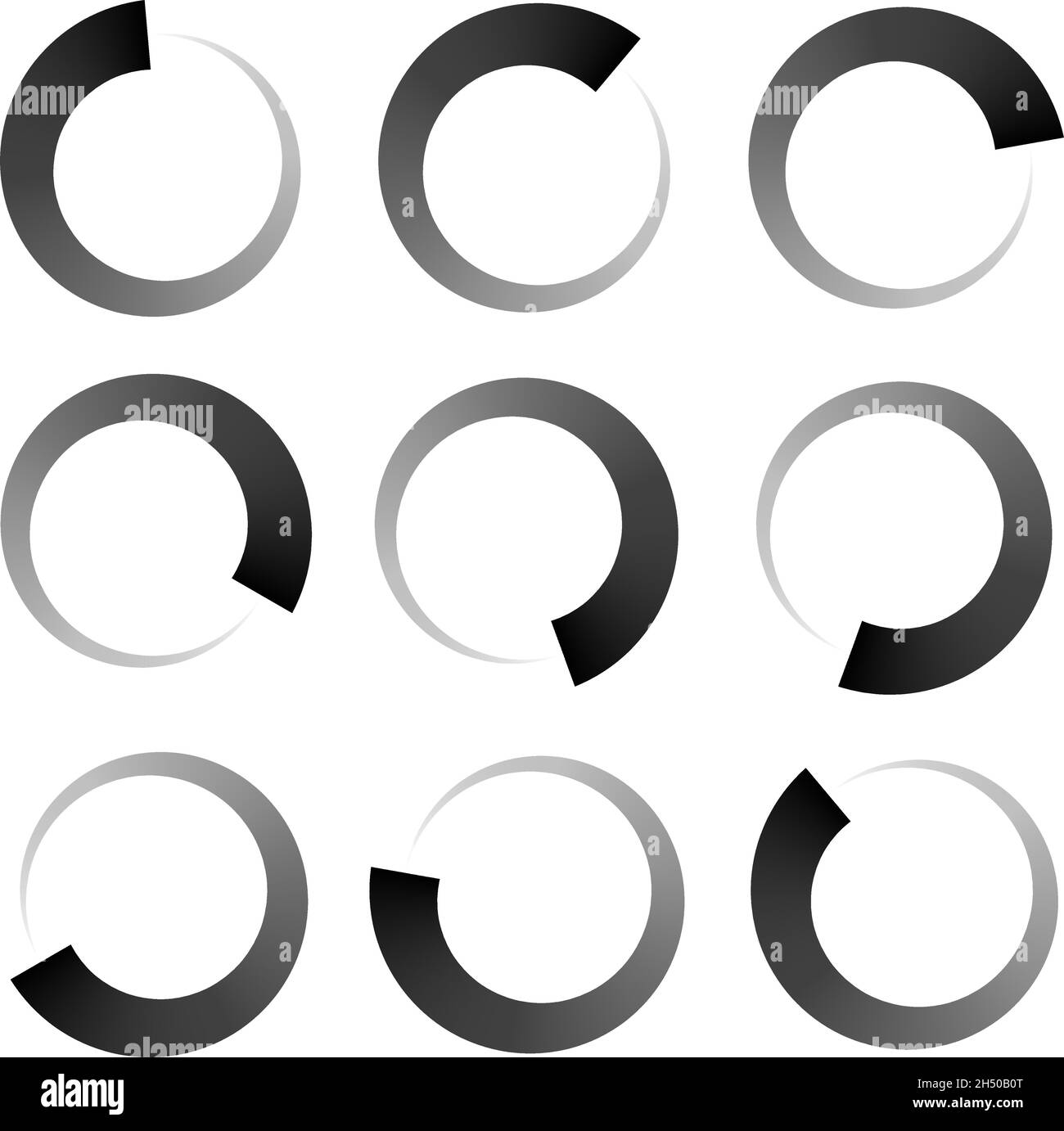 Progress, steps, phases indicator. Preloader, buffer shape. Circle, circular loading icon ...