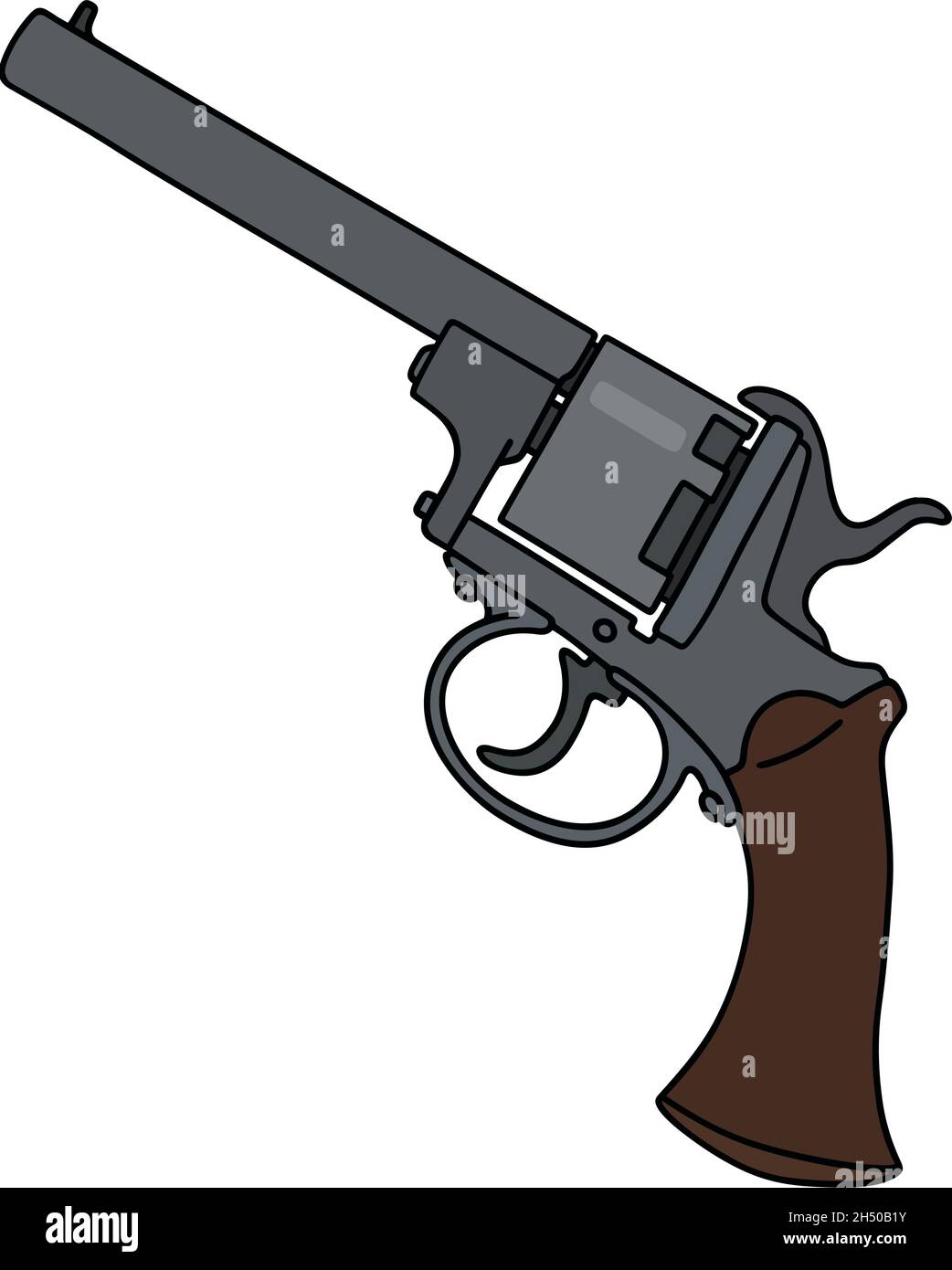 Hand drawing of a vintage revolver Stock Vector Image & Art - Alamy