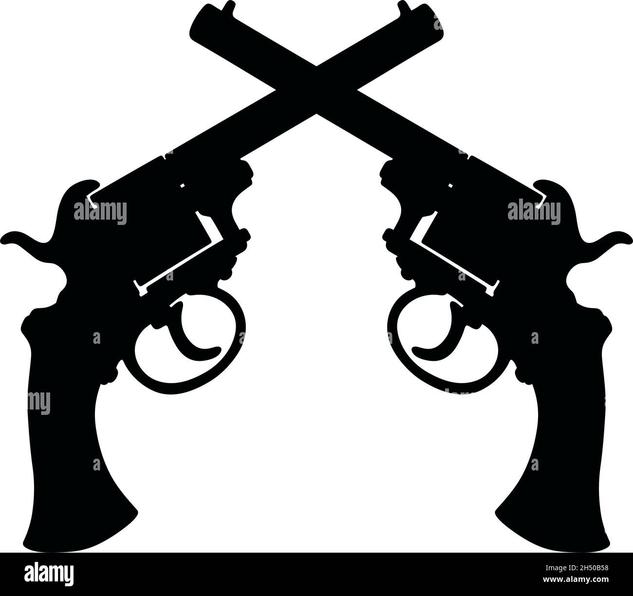 Two revolvers vector vectors Cut Out Stock Images & Pictures - Alamy