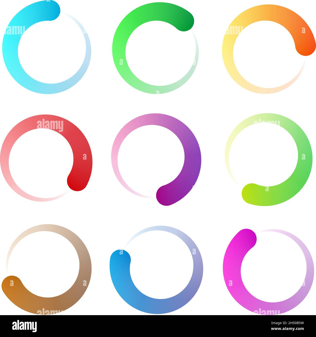 Progress, steps, phases indicator. Preloader, buffer shape. Circle, circular loading icon ...