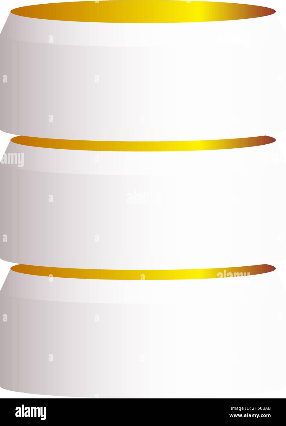 HDD, hard disk drive, mainframe computer stacked cylinder icon. Server ...