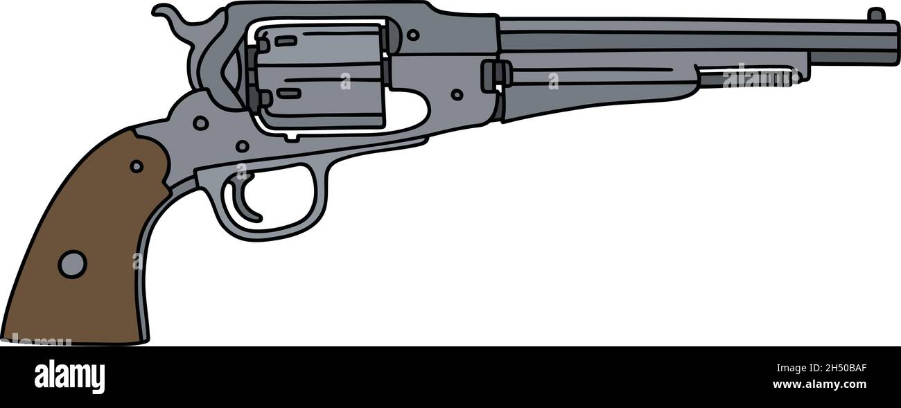 Hand drawing of a classic american wild west revolver Stock Vector ...