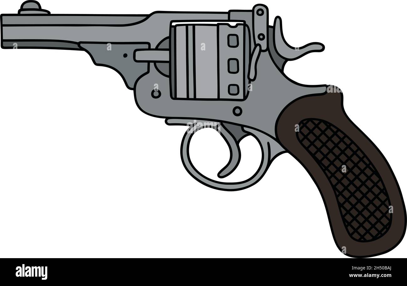 Hand drawing of a classic short revolver Stock Vector Image & Art - Alamy