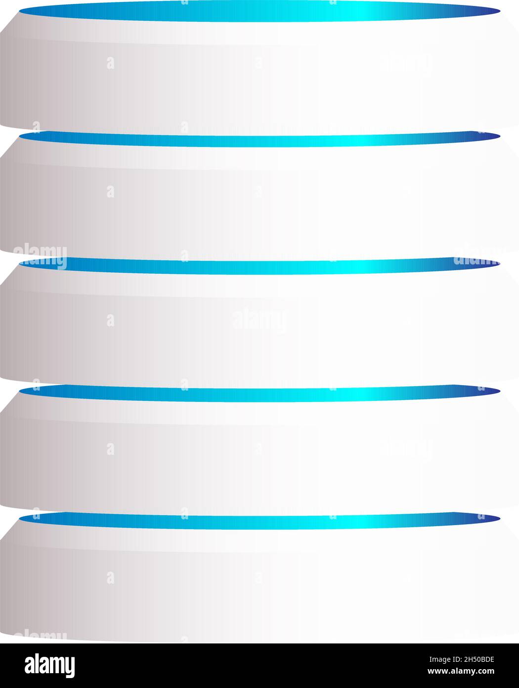 HDD, hard disk drive, mainframe computer stacked cylinder icon. Server ...