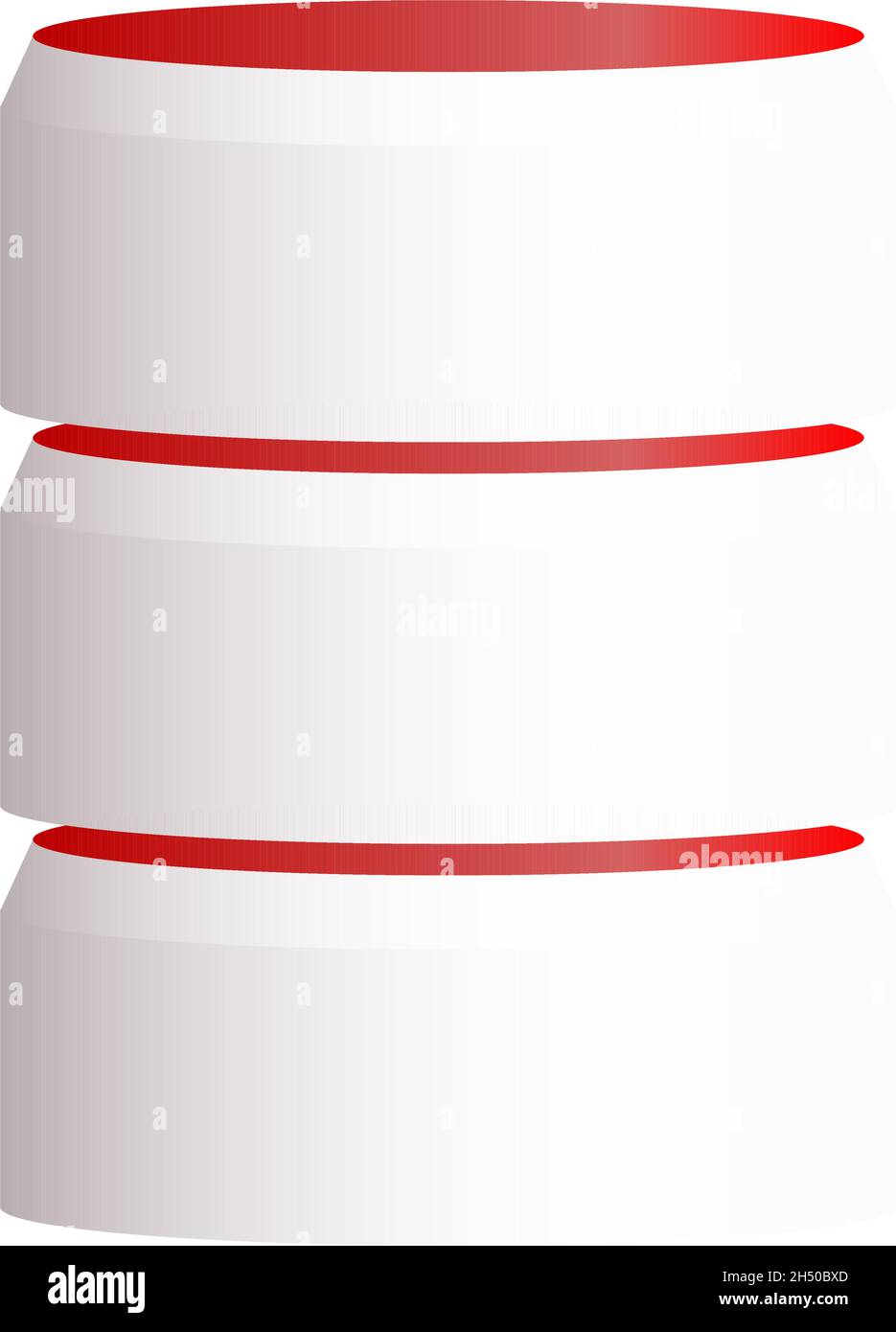 HDD, hard disk drive, mainframe computer stacked cylinder icon. Server ...