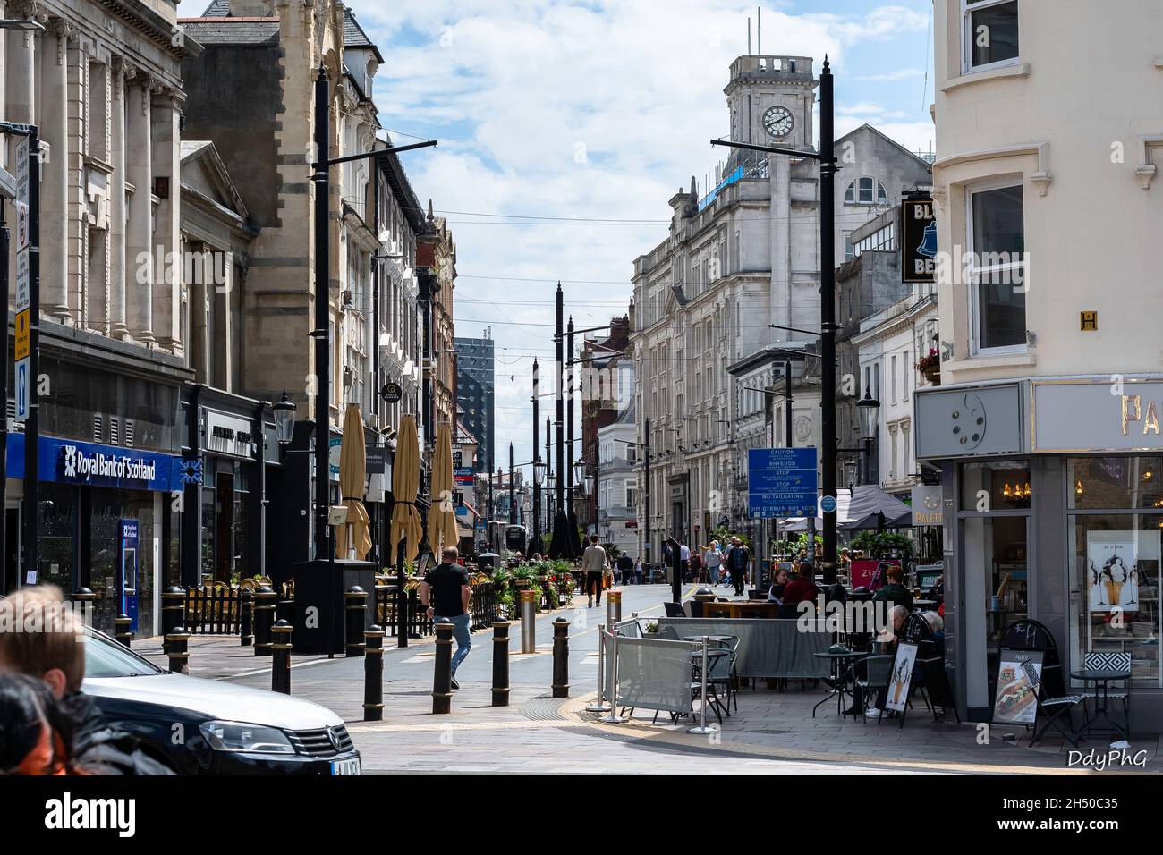Cardiff town center Stock Photo - Alamy