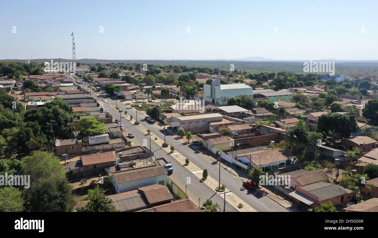 CAMPOS VERDES, BRAZIL - Aug 15, 2019: Aerial image of the city of ...