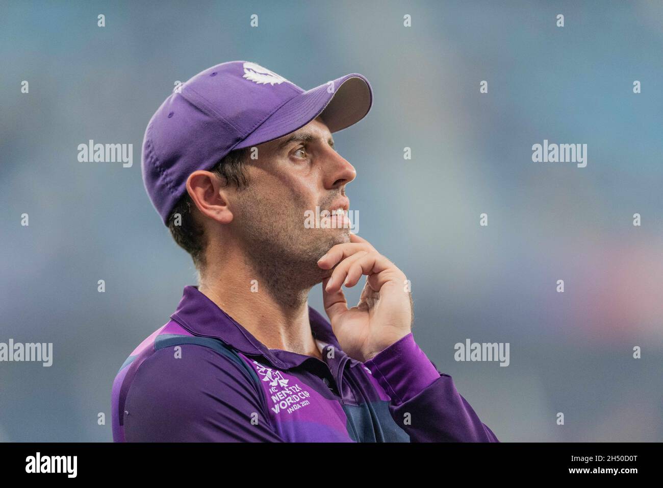 Calum Macleod of Scotland looks pensive during the ICC Mens T20 World ...