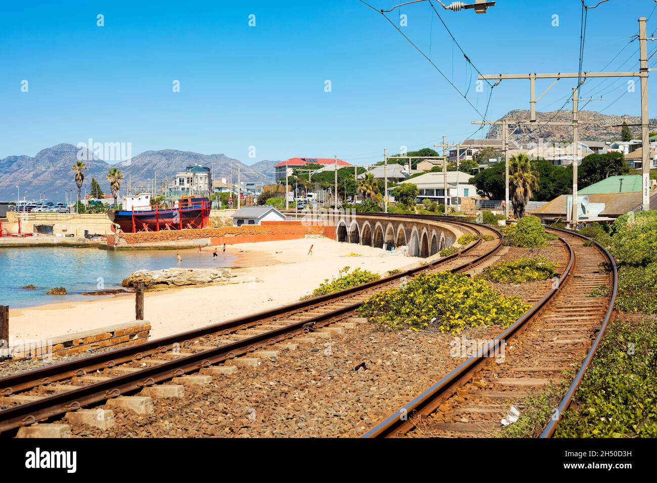 CAPE TOWN, SOUTH AFRICA - Oct 11, 2021: A railway running through the ...