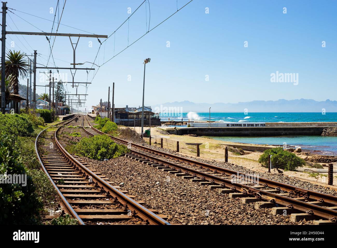 CAPE TOWN, SOUTH AFRICA - Oct 11, 2021: A railway running through the ...
