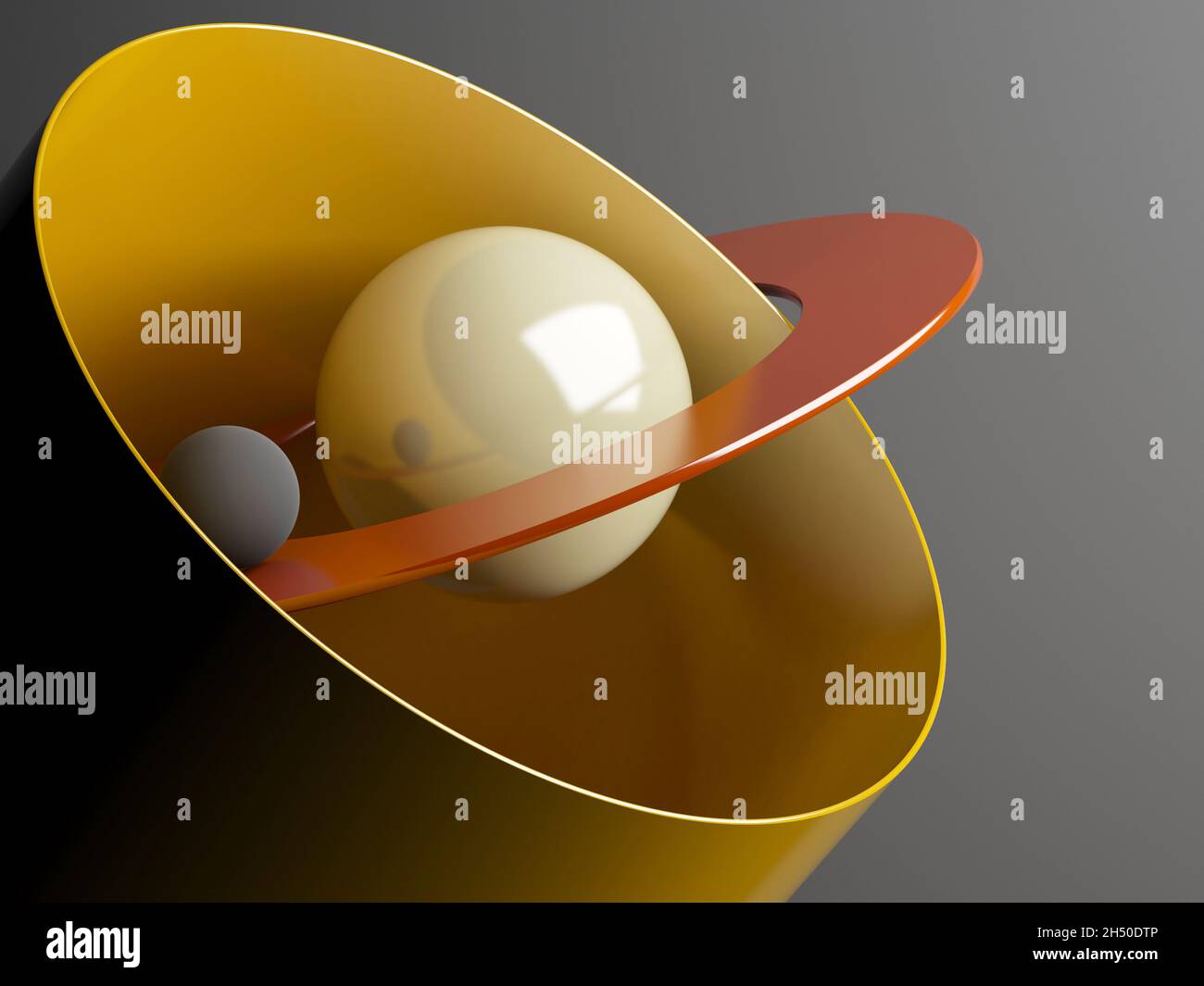 Abstract still life installation with colorful geometric primitives ...