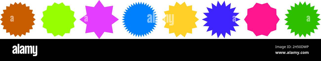 Starburst, sunburst price tag, label. Empty, blank price flash for ...