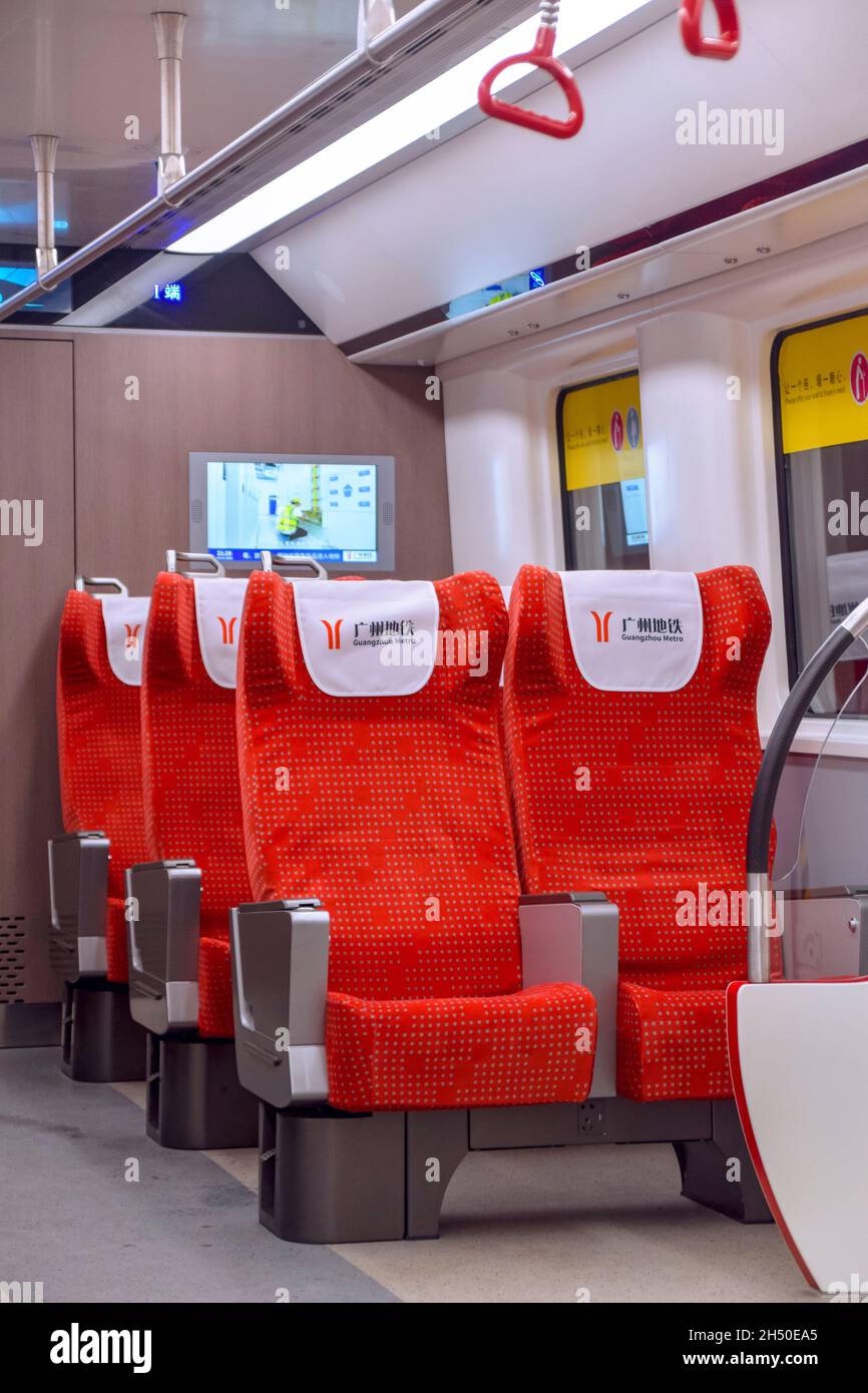 Guangzhou,China OCT 1st,2021 Guangzhou Metro Line 18,The line is an ...