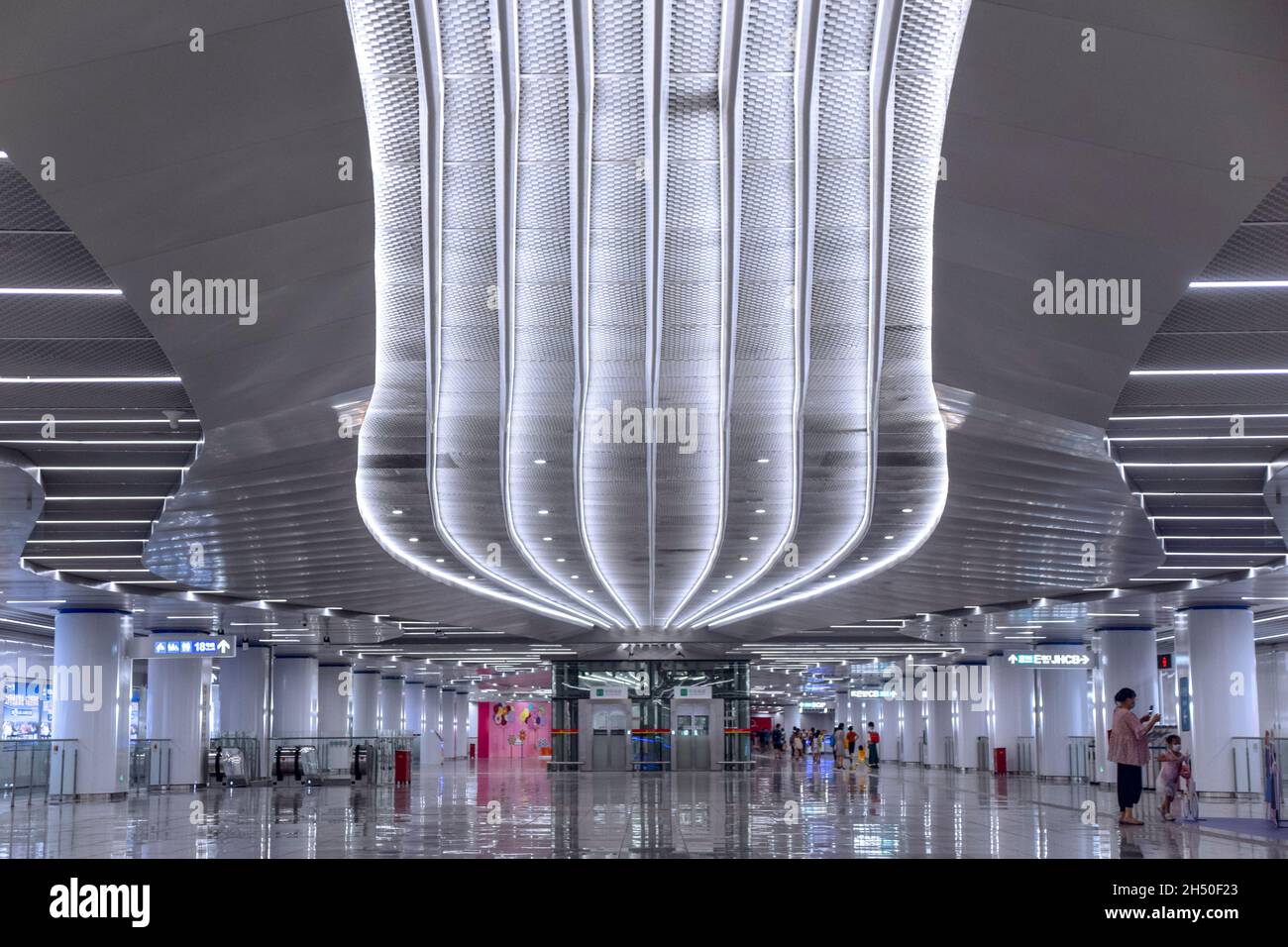 Guangzhou,China OCT 1st,2021 Guangzhou Metro Line 18,The line is an ...