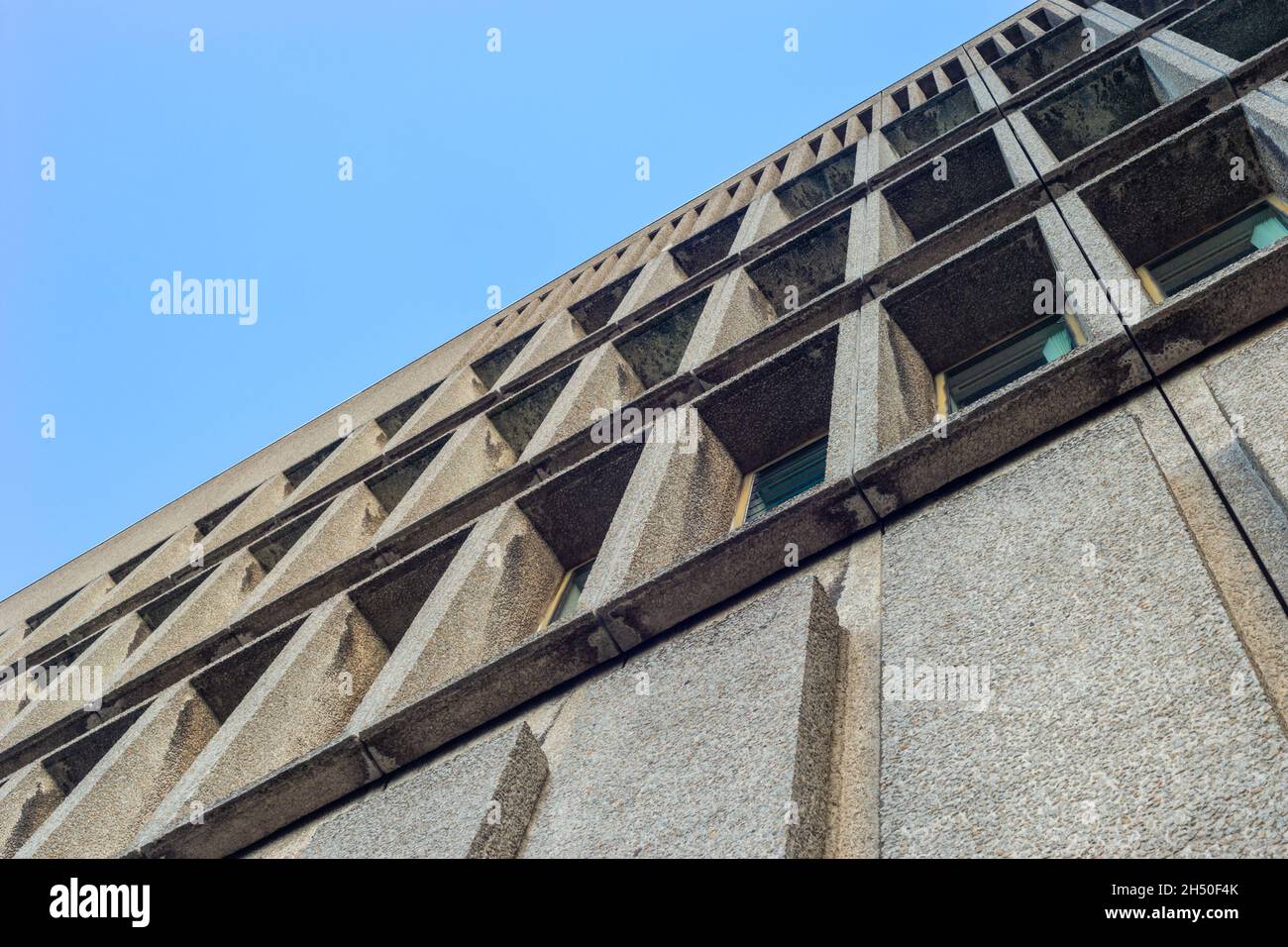 Brutalist architecture, Stopford House in Stockport, Manchester, facade ...