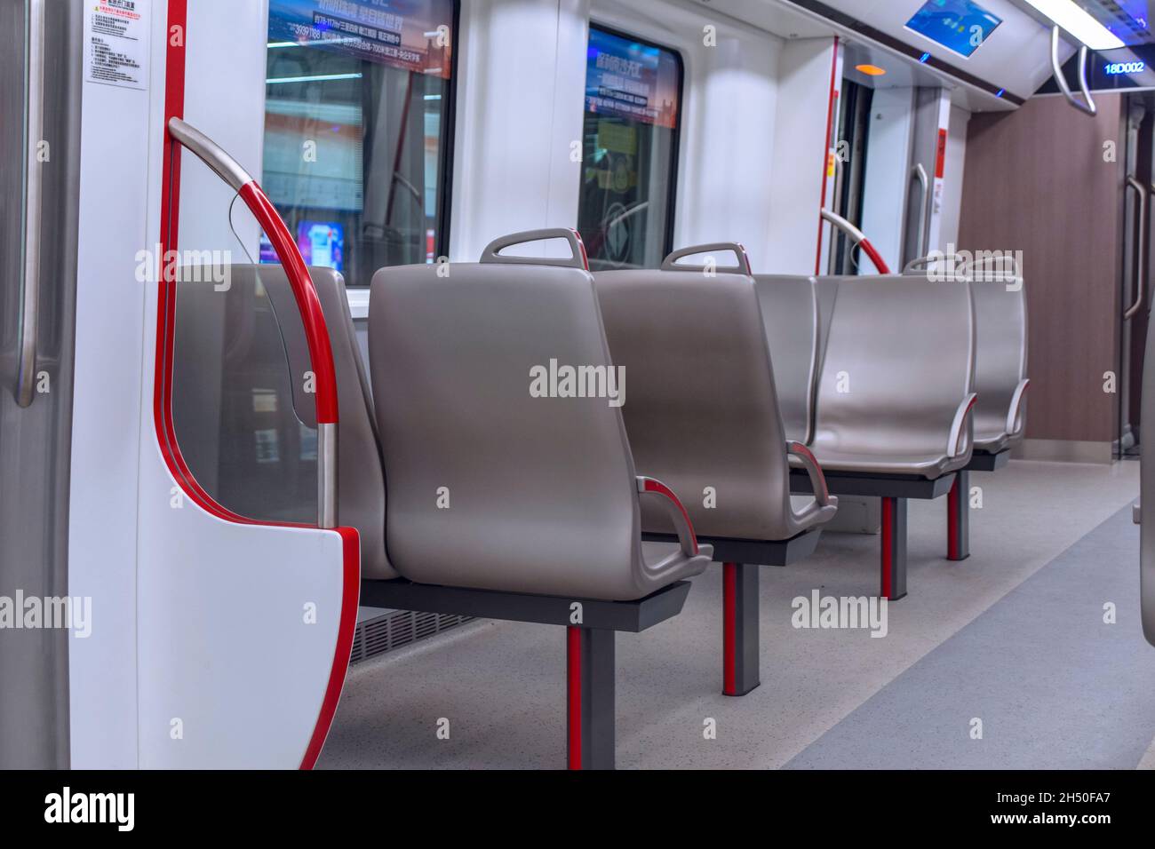 Guangzhou,China OCT 1st,2021 Guangzhou Metro Line 18,The line is an ...