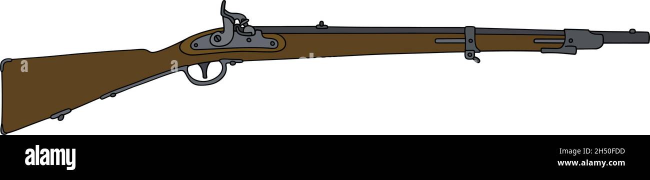 Hand drawing of a historical military rifle Stock Vector Image & Art ...