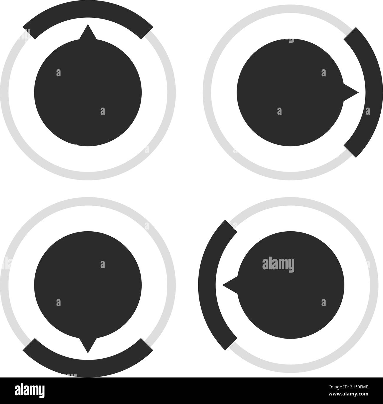 Gauge, meter, dial icon with different number of sections, parts ...