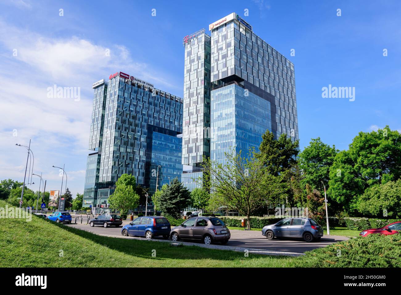 Bucharest, Romania - 15 May 2021: City Gate Towers in the Northern part ...