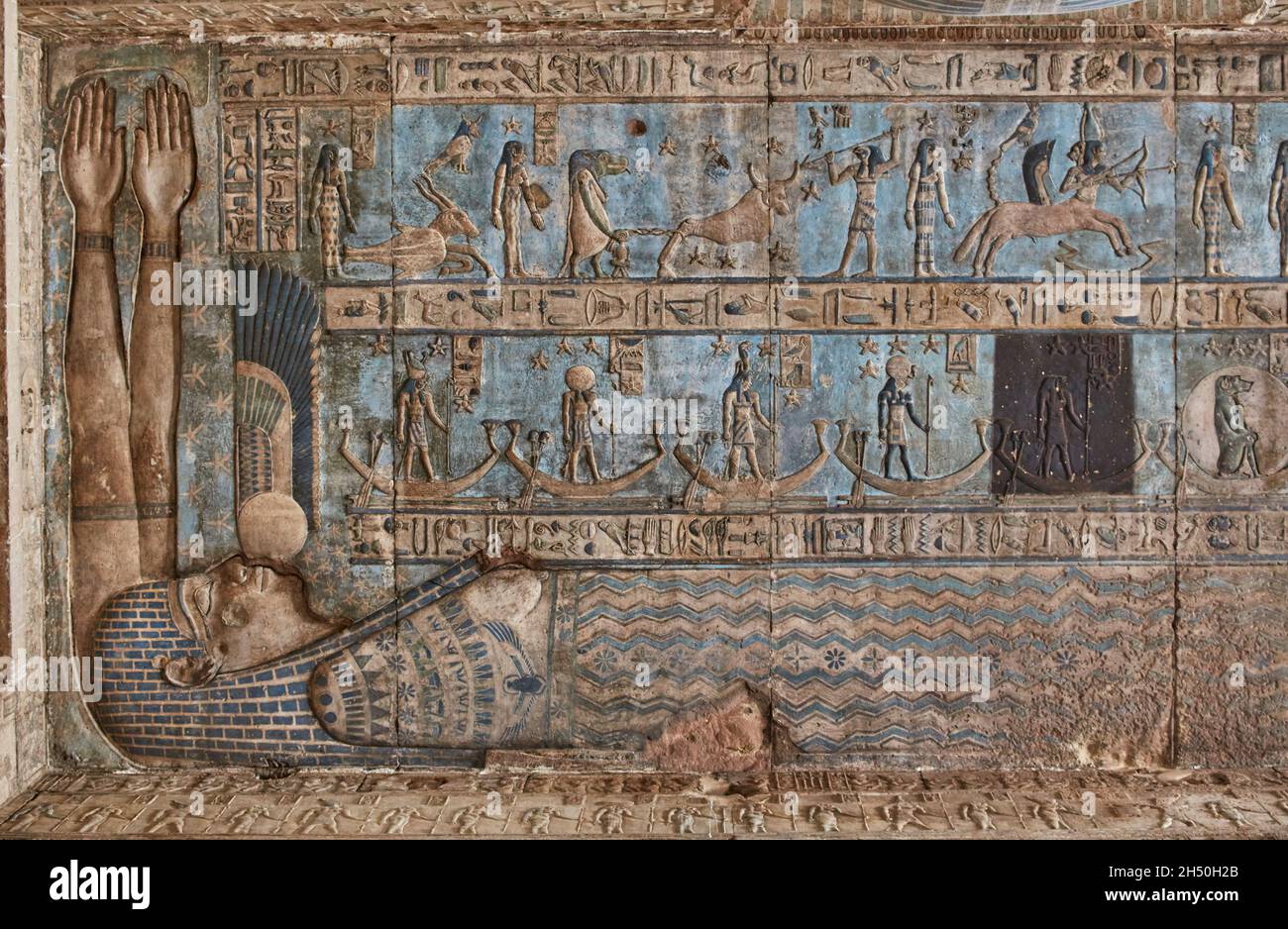 The Hathor Columns of Dendera Temple Stock Photo - Alamy