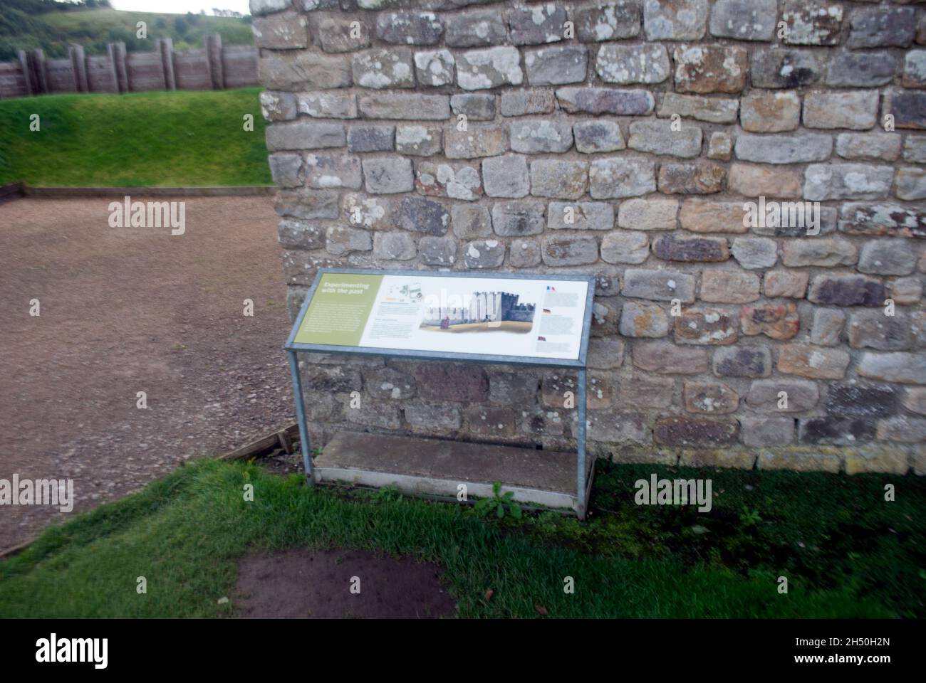 Experimenting With The Past sign reconstructed Hadrian's Wall tower at ...