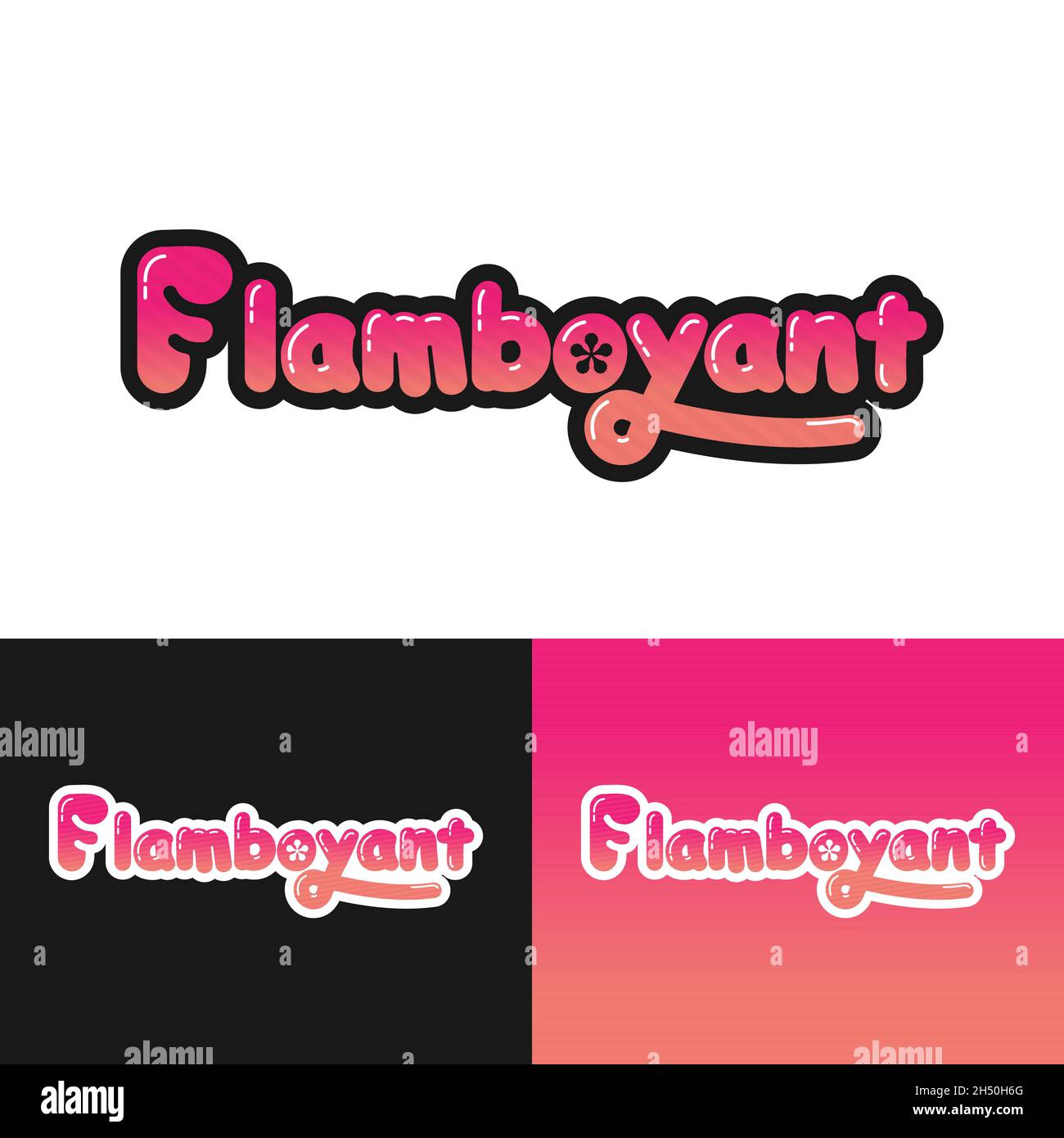 Flamboyant Flower Wordmark in Balloon Style Logo Design Template ...
