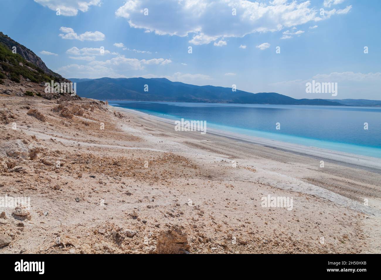 Lake Salda, Turkey. A popular place for recreation and tourism. White ...