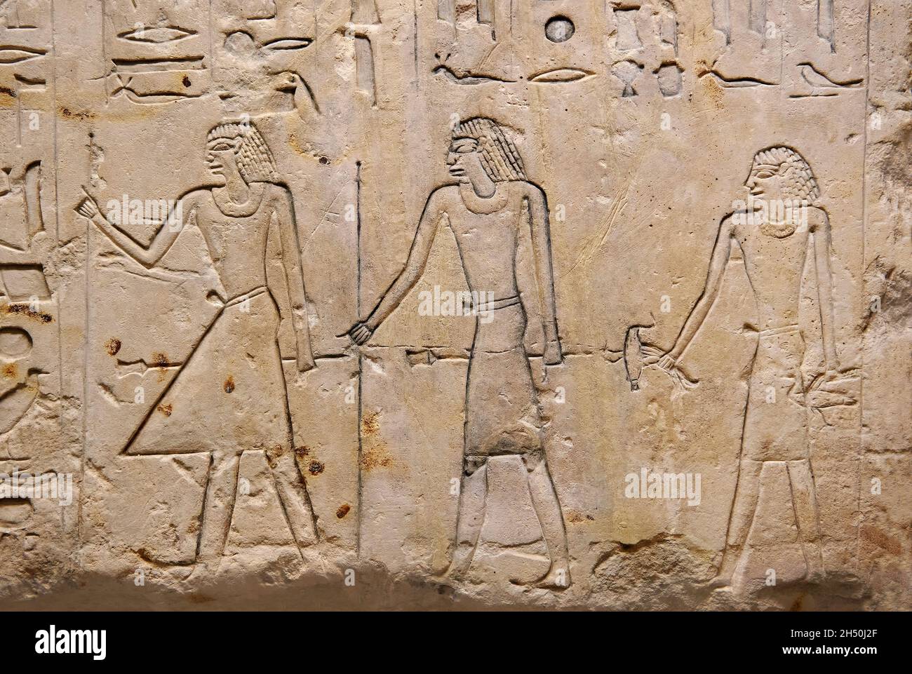 Ancient Egyptian funerary reilef, 2150-2052, Saqqara . Louvre Museum ...