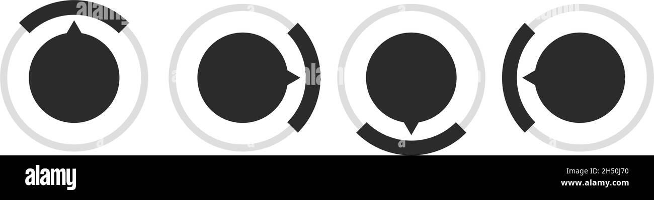 Gauge, meter, dial icon with different number of sections, parts ...