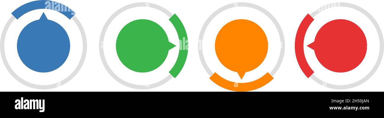 Gauge, meter, dial icon with different number of sections, parts ...