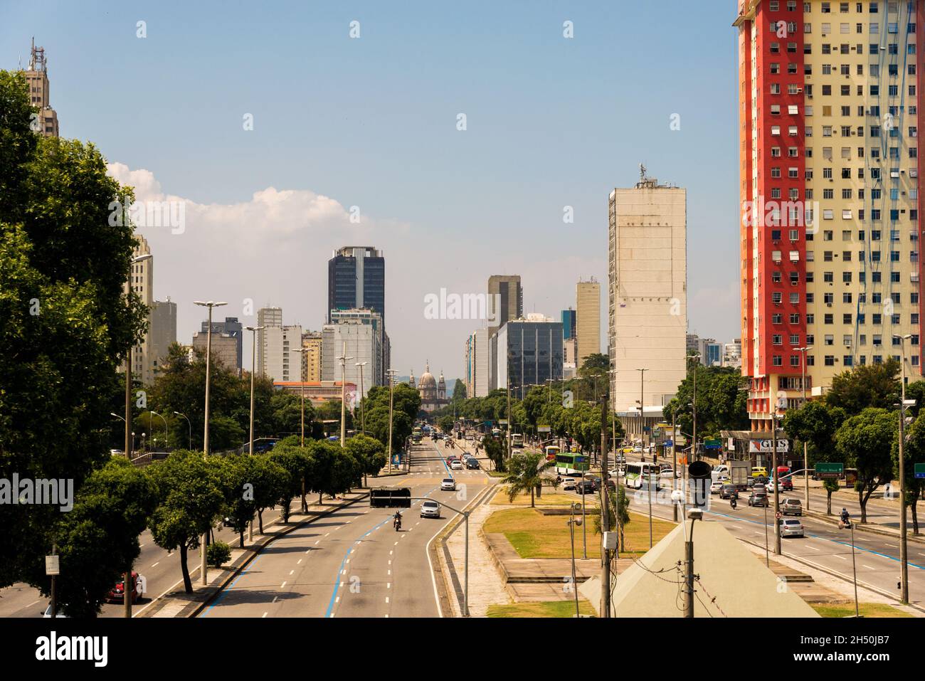 Presidente Vargas Avenue in Rio de Janeiro With City Downtown in the ...