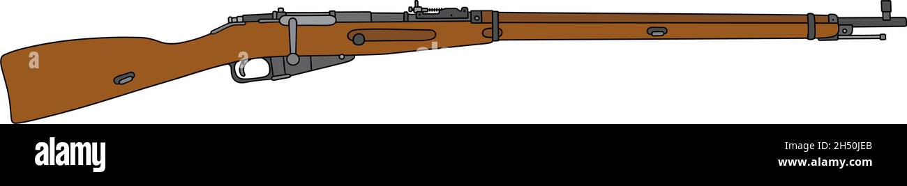 Hand drawing of an old long military rifle Stock Vector Image & Art - Alamy