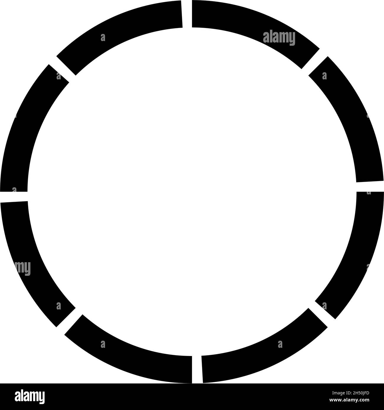 8 part, section segmented circle. Abstract dashed lines circular geometric element - stock ...