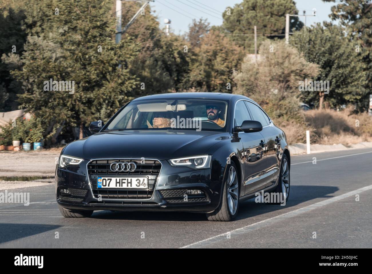 Kemer, turkey - 08. 25. 2021: Audi A5 sportback on turkish highway ...