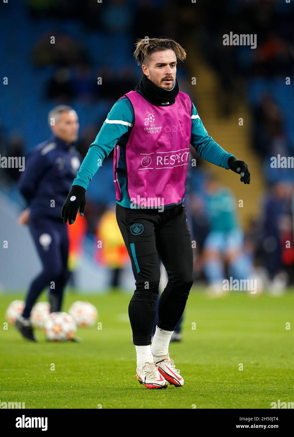 Manchester City's Jack Grealish warms up before the UEFA Champions ...