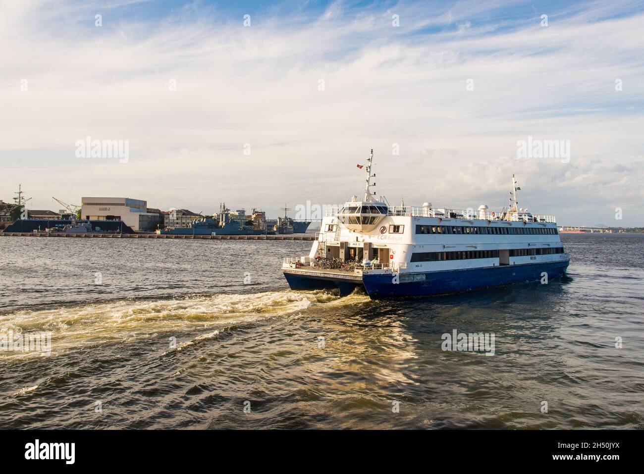 Rio de Janeiro, Brazil - April 15, 2021: Passenger ferry boat crossing ...