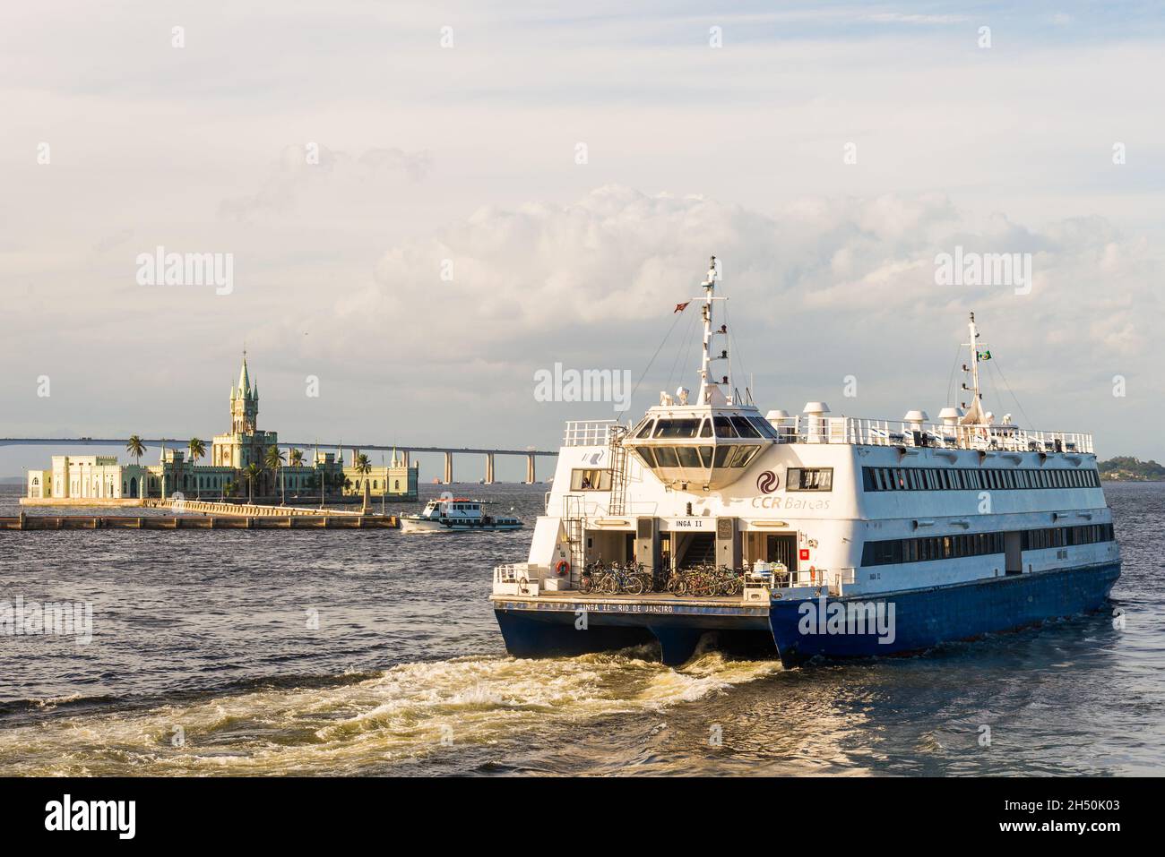 Rio de Janeiro, Brazil - April 15, 2021: Passenger ferry boat crossing ...