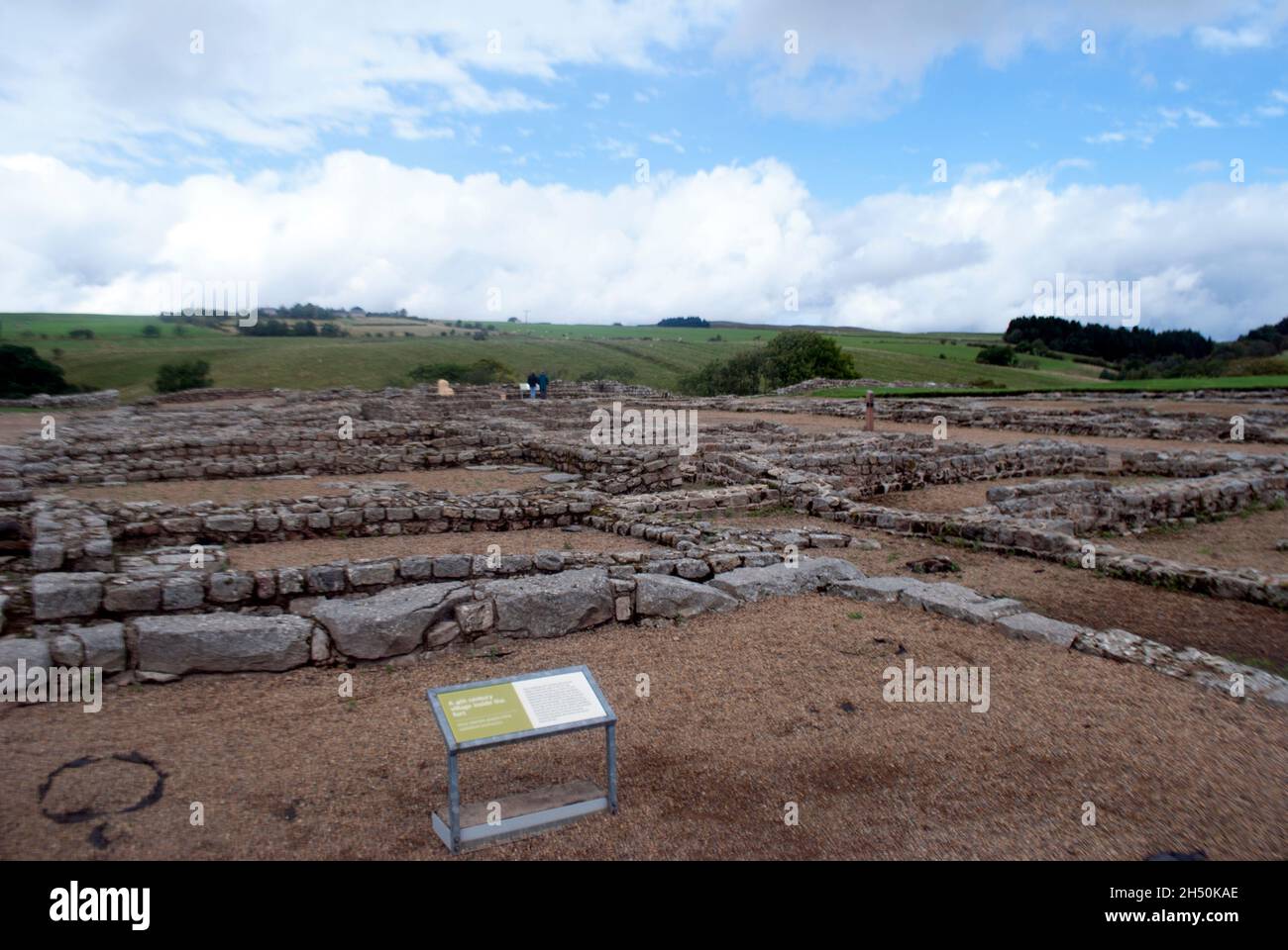 Sign for 4th century village inside fort at excavated Roman ruins at ...