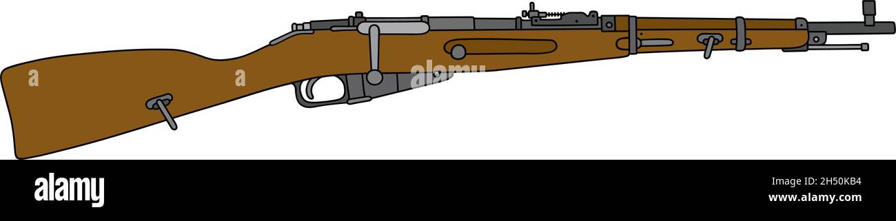 Hand drawing of an old short military rifle Stock Vector Image & Art ...
