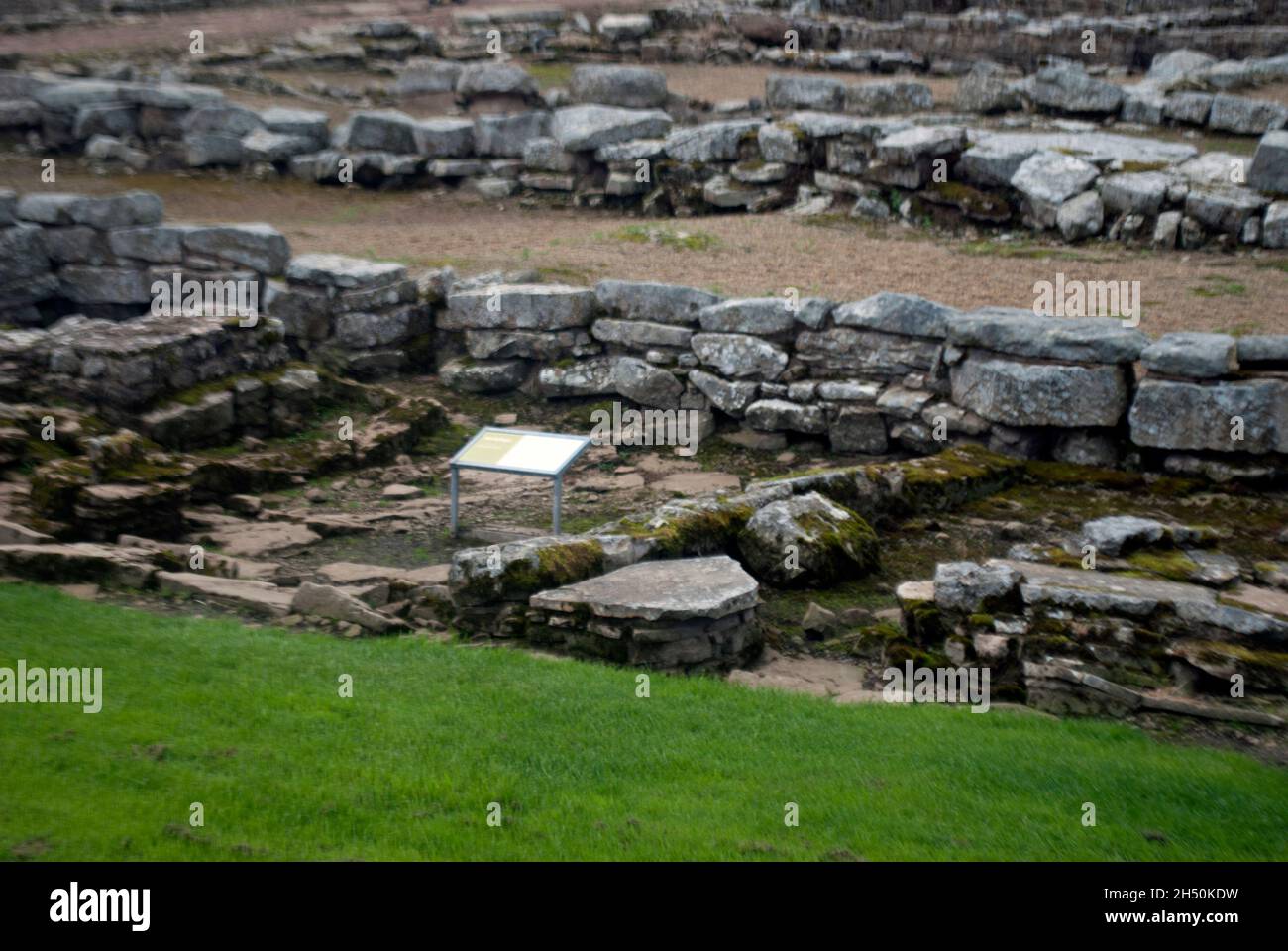 Excavated Roman ruins at Vindolanda Fort and museum, Bardon Mill ...