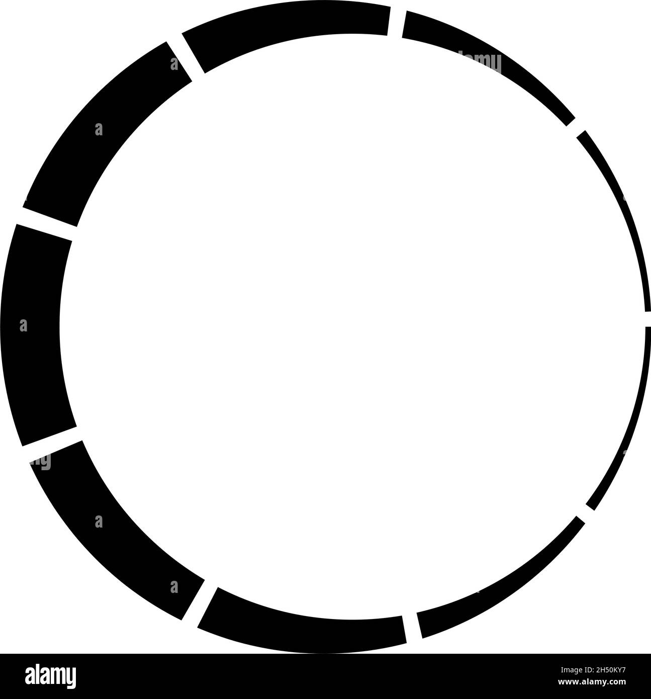 9 part, section segmented circle. Abstract dashed lines circular geometric element - stock ...