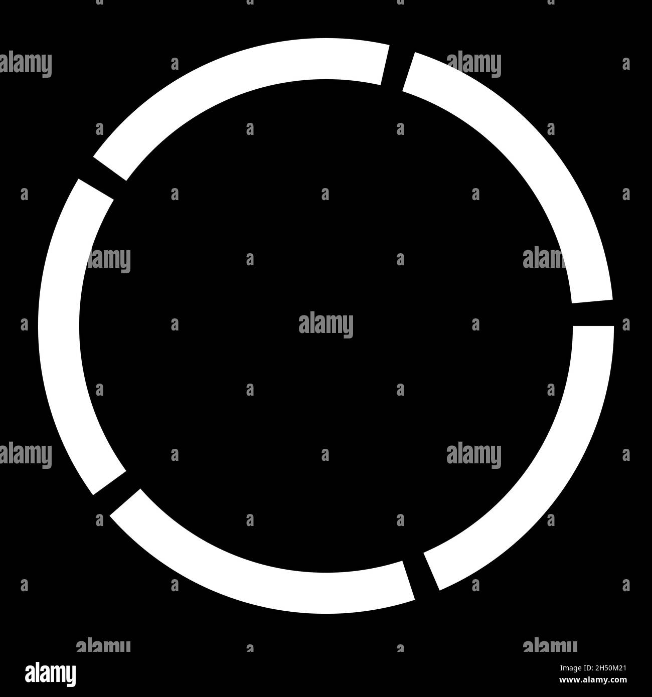 5 part, section segmented circle. Abstract dashed lines circular geometric element - stock ...